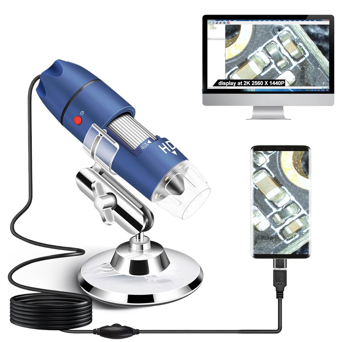 Ninyoon 2k Usb Digital Microscope For Android Pc 40 1000x Microscope